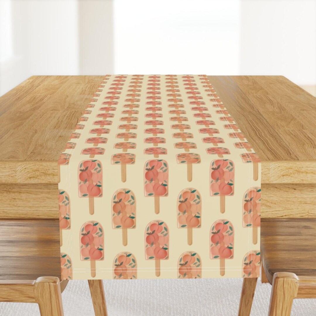 Peach Ice Pops Table Runner - Peach Pops by Charladraws - Yellow Peach ...