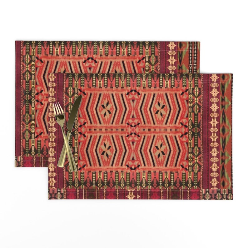 Kilim Squares Placemats set of 2 Kilim Me Softly by - Etsy