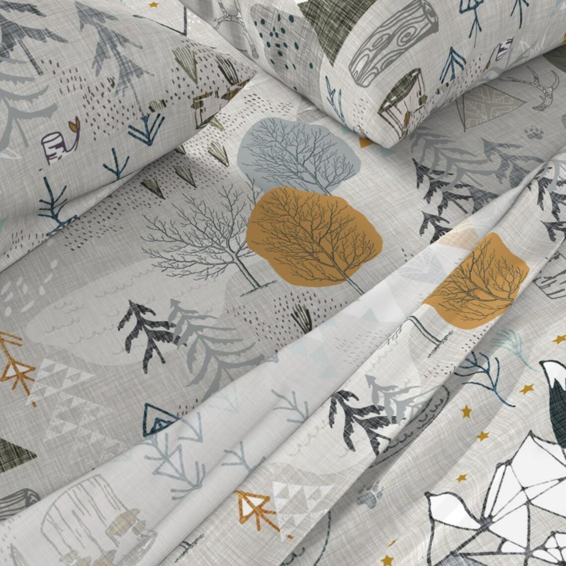 Outdoor Adventure Sheets - Max's Map Grey by Nouveau_bohemian ...
