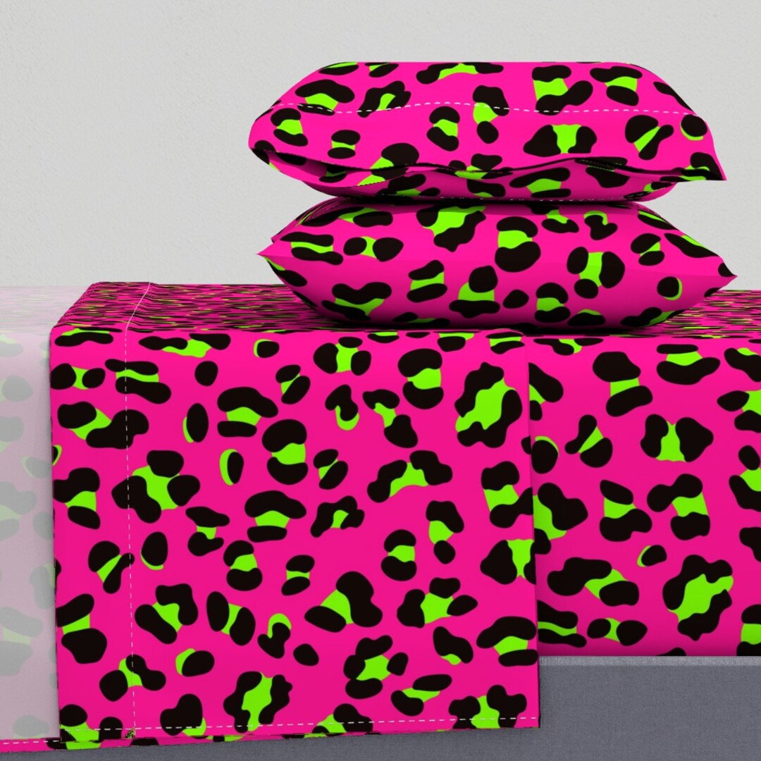 Neon Pink Leopard Sheets Pink and Lime Leopard by Gabriela_simon Lime ...