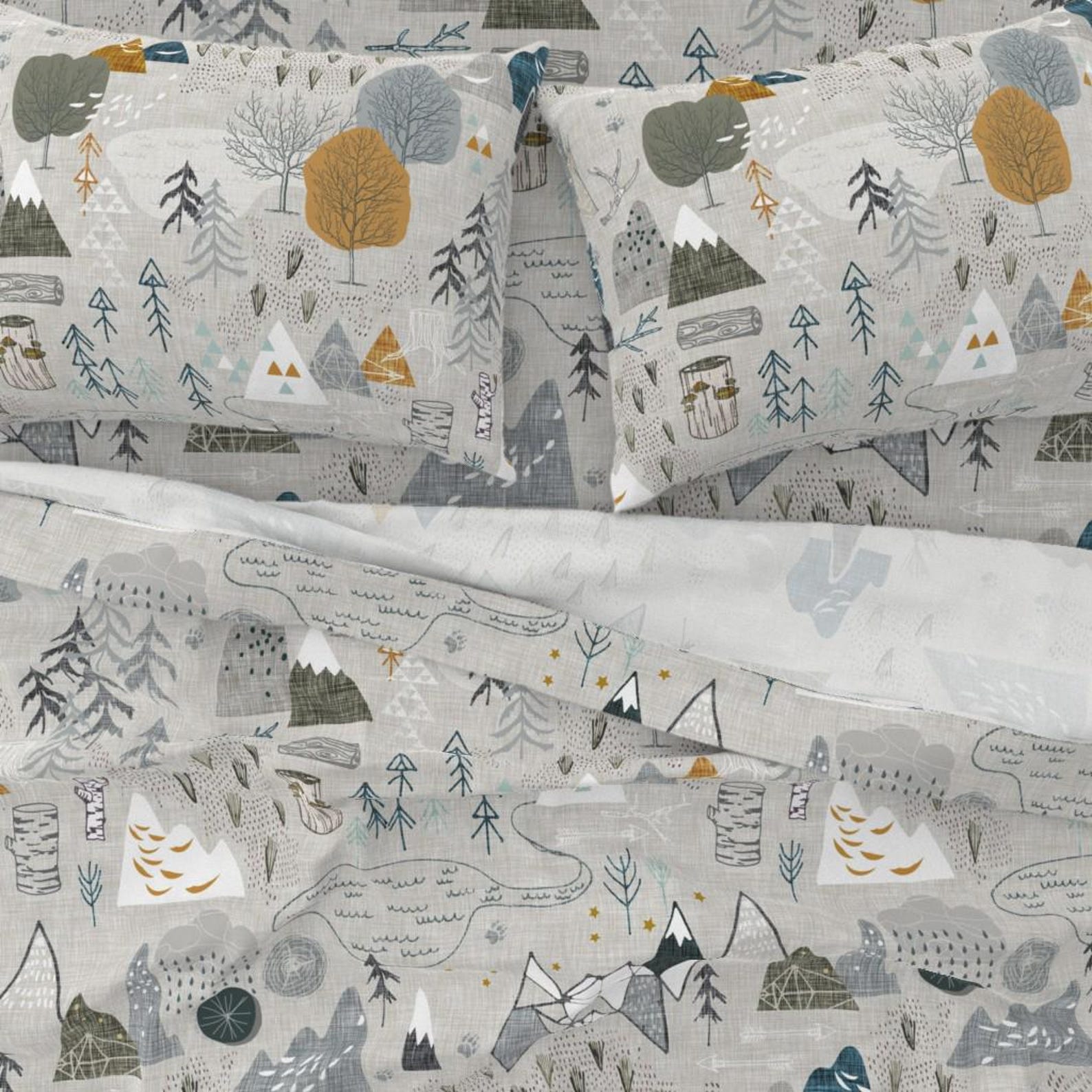 Outdoor Adventure Sheets - Max's Map Grey by Nouveau_bohemian ...