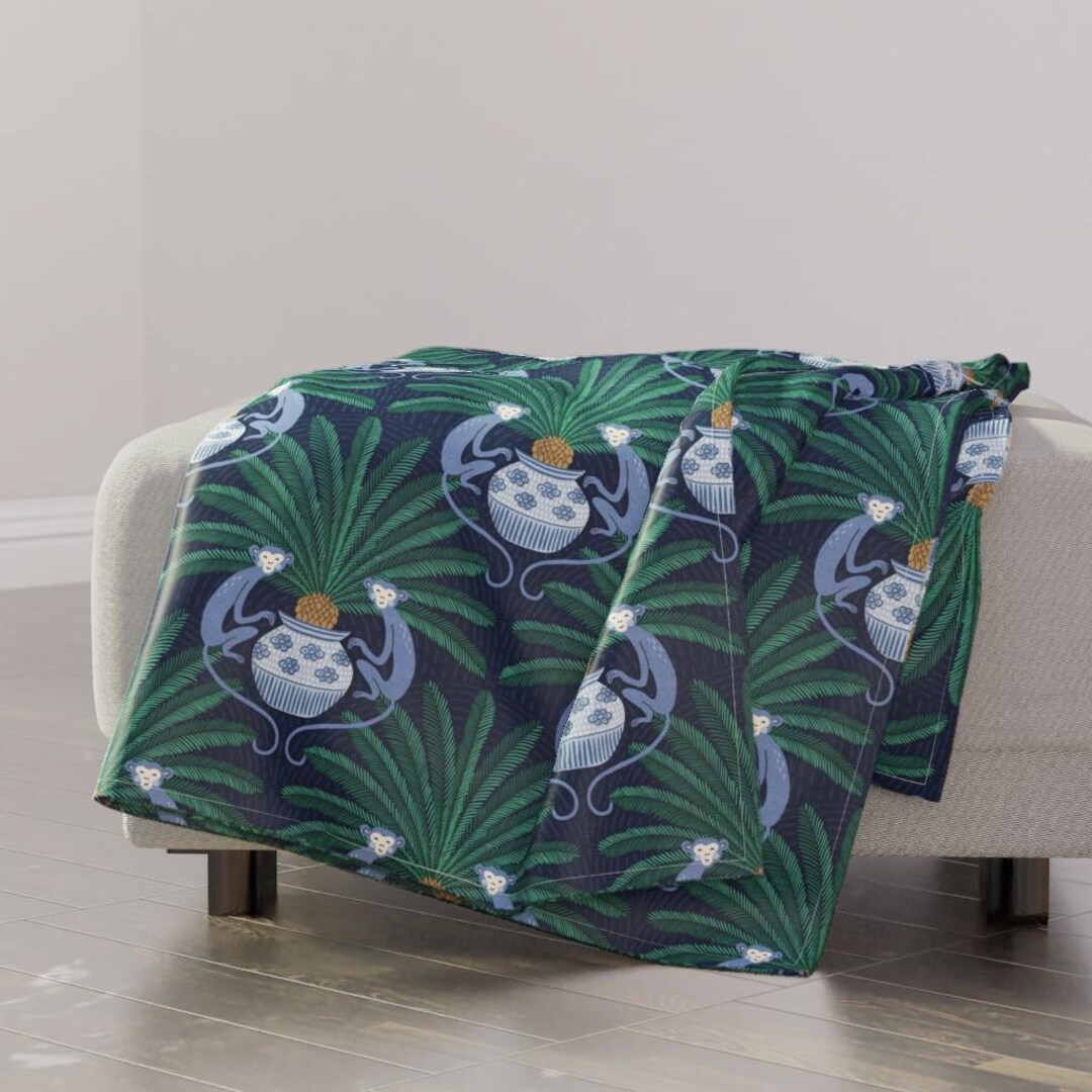 Whimsical Palm Throw Blanket - Sago Palm Monkey by Vivdesign - Monkey ...
