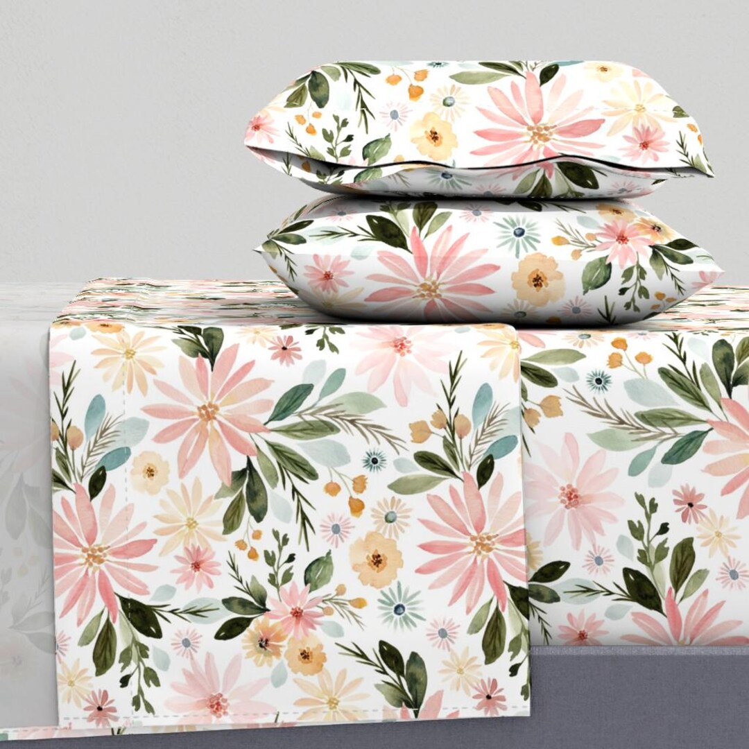 Botanical Sheets - Daisy Garden Large by Sara_swanson_design ...