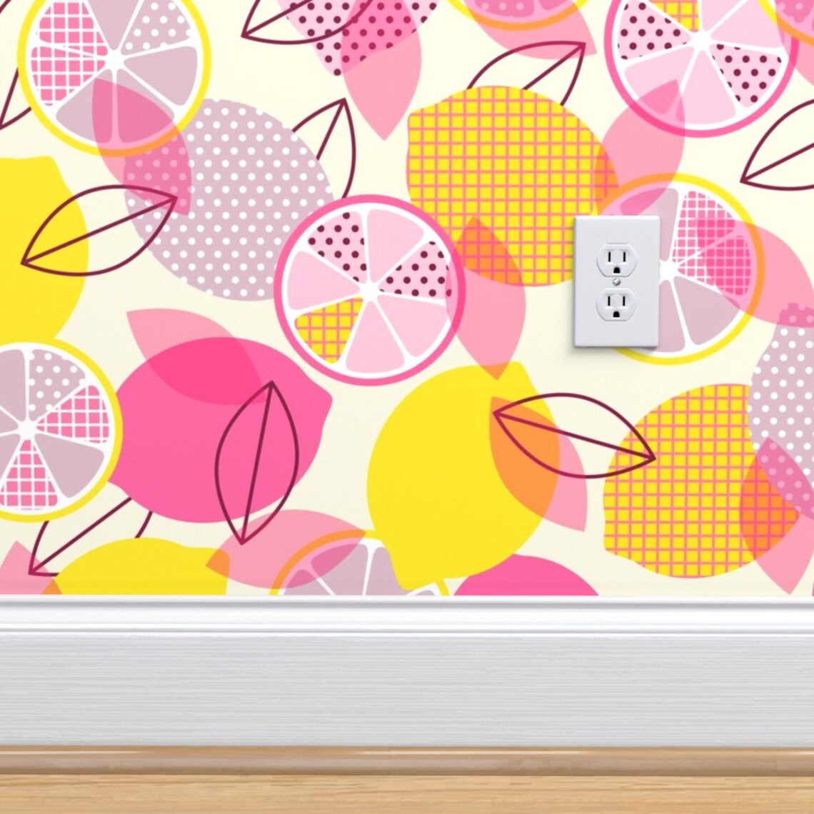 Mod Citrus Commercial Grade Wallpaper Pop Art Lemons by - Etsy
