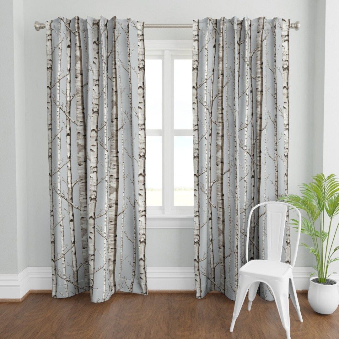 Birch Tree Curtain Panel Birch Grove in Whitestone by ...