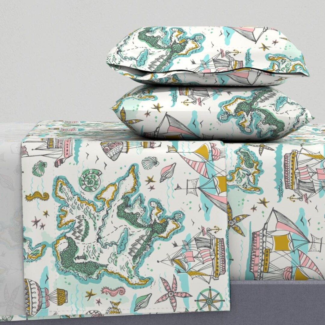 Whimsical Sheets - Coastal Travel by The_printed_square_studio ...