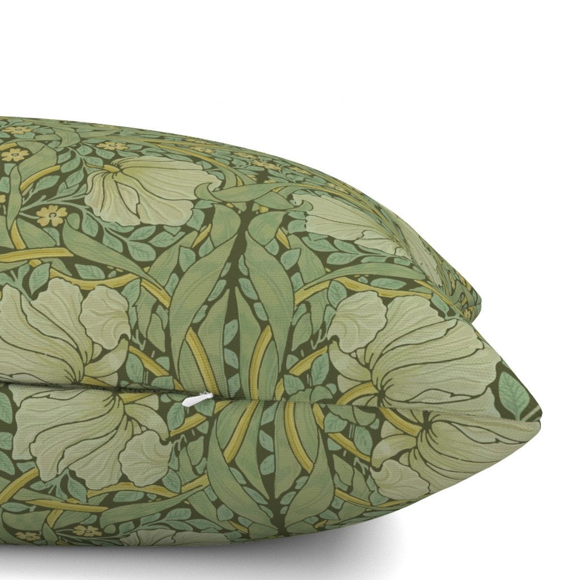 Sage Gree Lumbar Pillow - Botanical William Morris Floral Rectangle ...