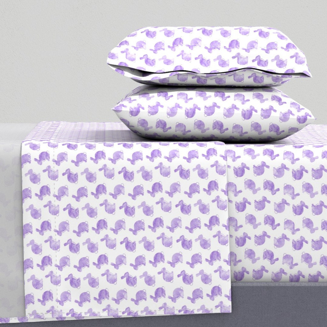 Rabbit Sheets Purple Watercolor Bunny by Littlearrowdesign Spring ...