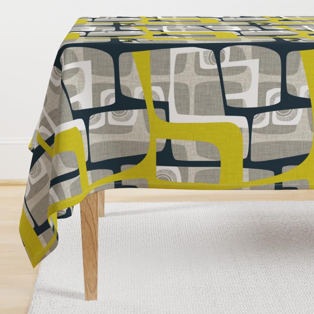Mid Century Modern Tablecloth - Radio on A Windowsill by Spellstone ...