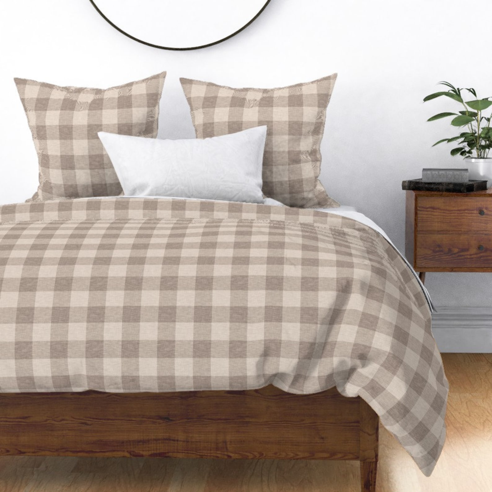 Plaid Duvet Cover 2 Buffalo Check Light Brown by - Etsy