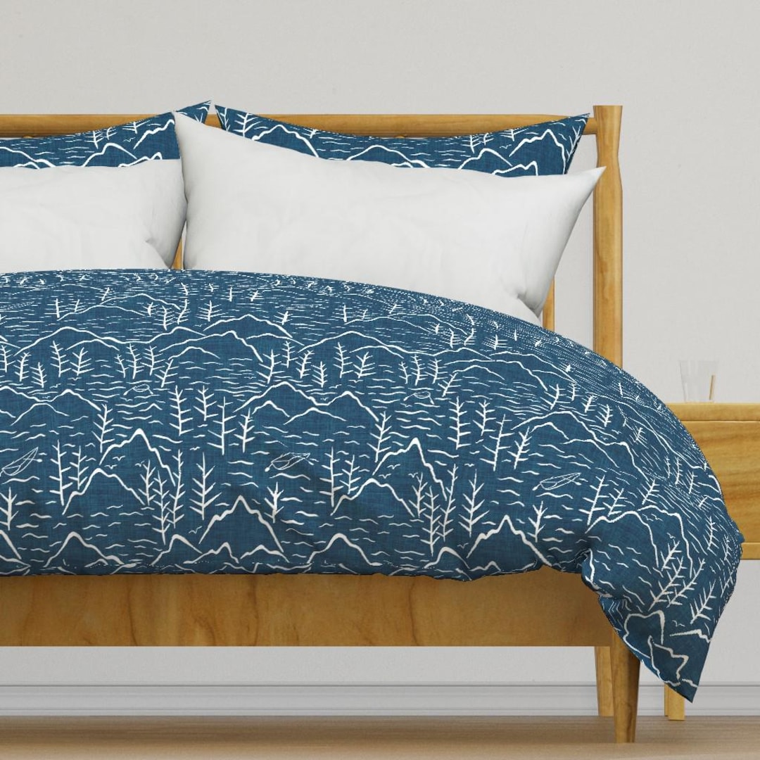 Rustic Mountain Bedding - Mountain Lake by Scarlet_soleil - White Cream ...