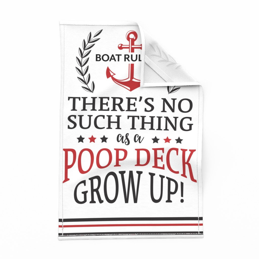 Boat Joke Tea Towel Poop Deck by Mariafaithgarcia Black - Etsy