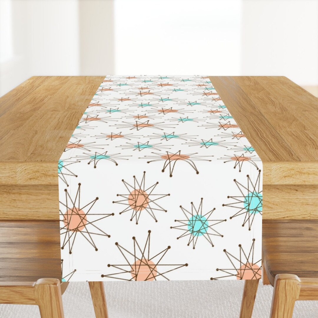 Mid Century Table Runner Starburst Pattern by - Etsy