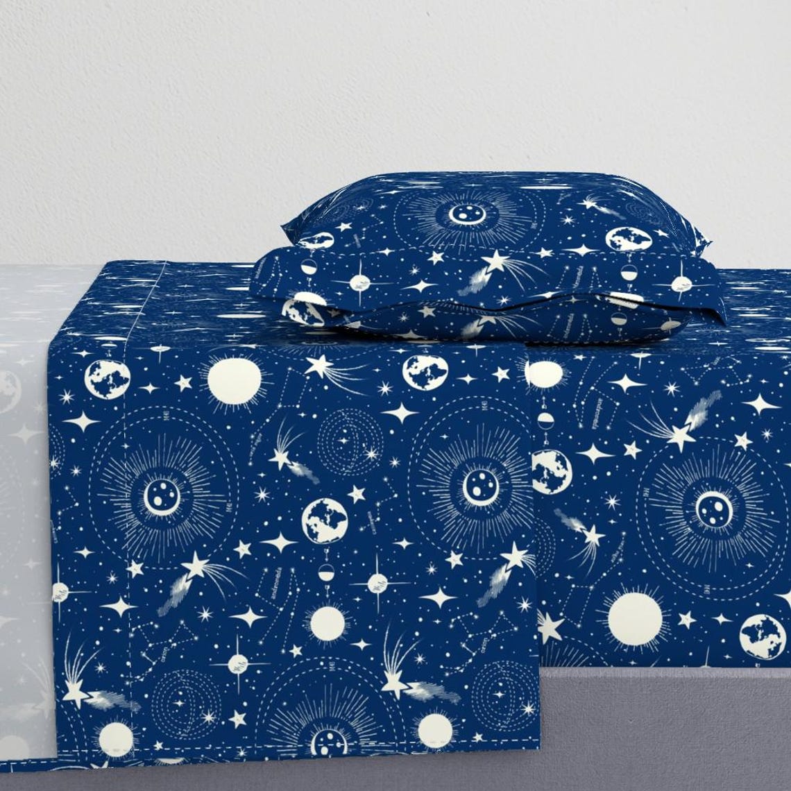 Constellations Sheets - Solar System Blue by Heatherdutton - Vintage ...