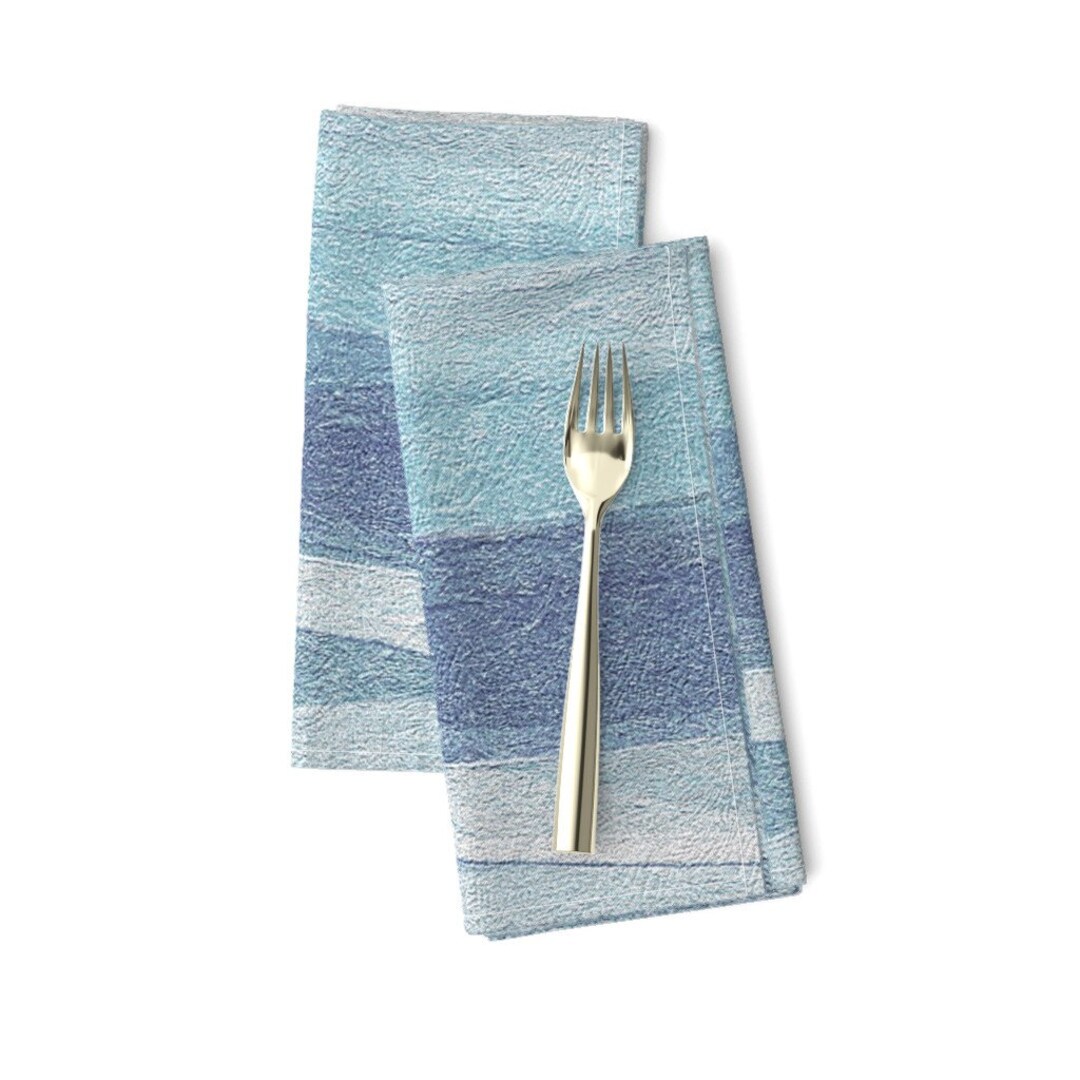 Abstract Ocean Wave Dinner Napkins set of 2 Wave Sky Blue - Etsy