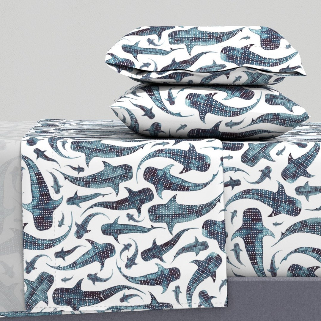 Watercolor Sharks Sheets Whale Shark by - Etsy