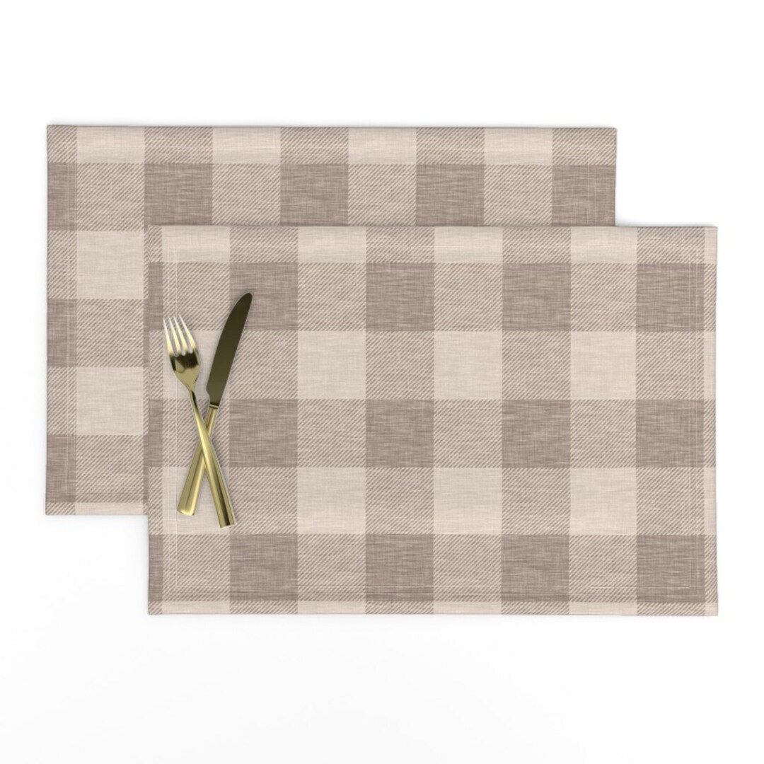 Plaid Placemats set of 2 2 Buffalo Check Light Brown by Sugarpinedesign ...