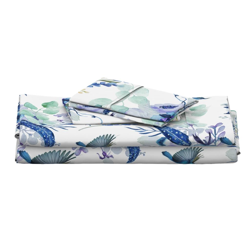 Watercolor Birds Sheets - Hummingbirds by Dawn_leblanc - Blue Green ...