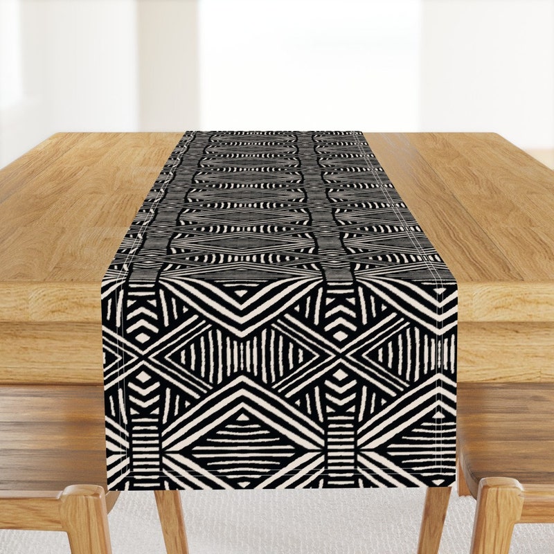 Black Table Runner - Etsy