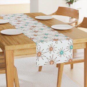 Mid Century Table Runner Starburst Pattern by - Etsy