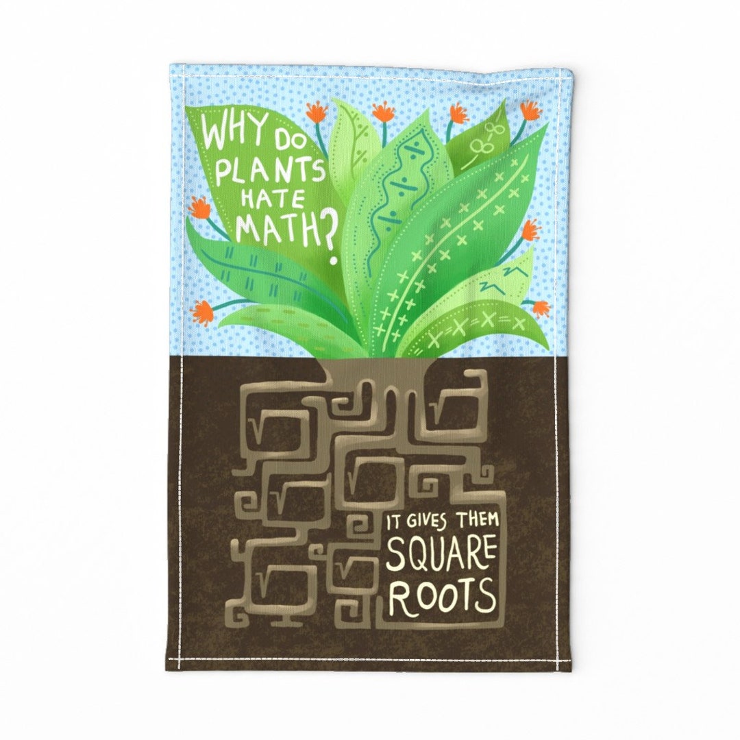 Funny Math Dad Jokes Tea Towel – Linen Cotton Blend, Square Roots ...