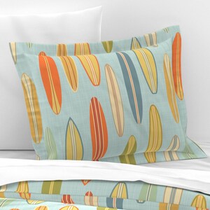 Surfing Bedding - Vintage Surfboards by Theodesign - Pastel Mid Century ...