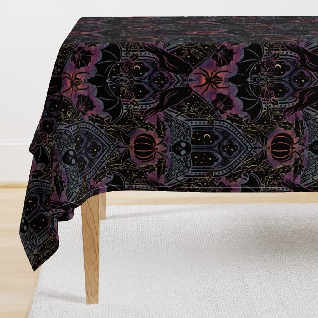 Raven Tablecloth - Dark Gothic Large Scale by Byre_wilde - Damask ...