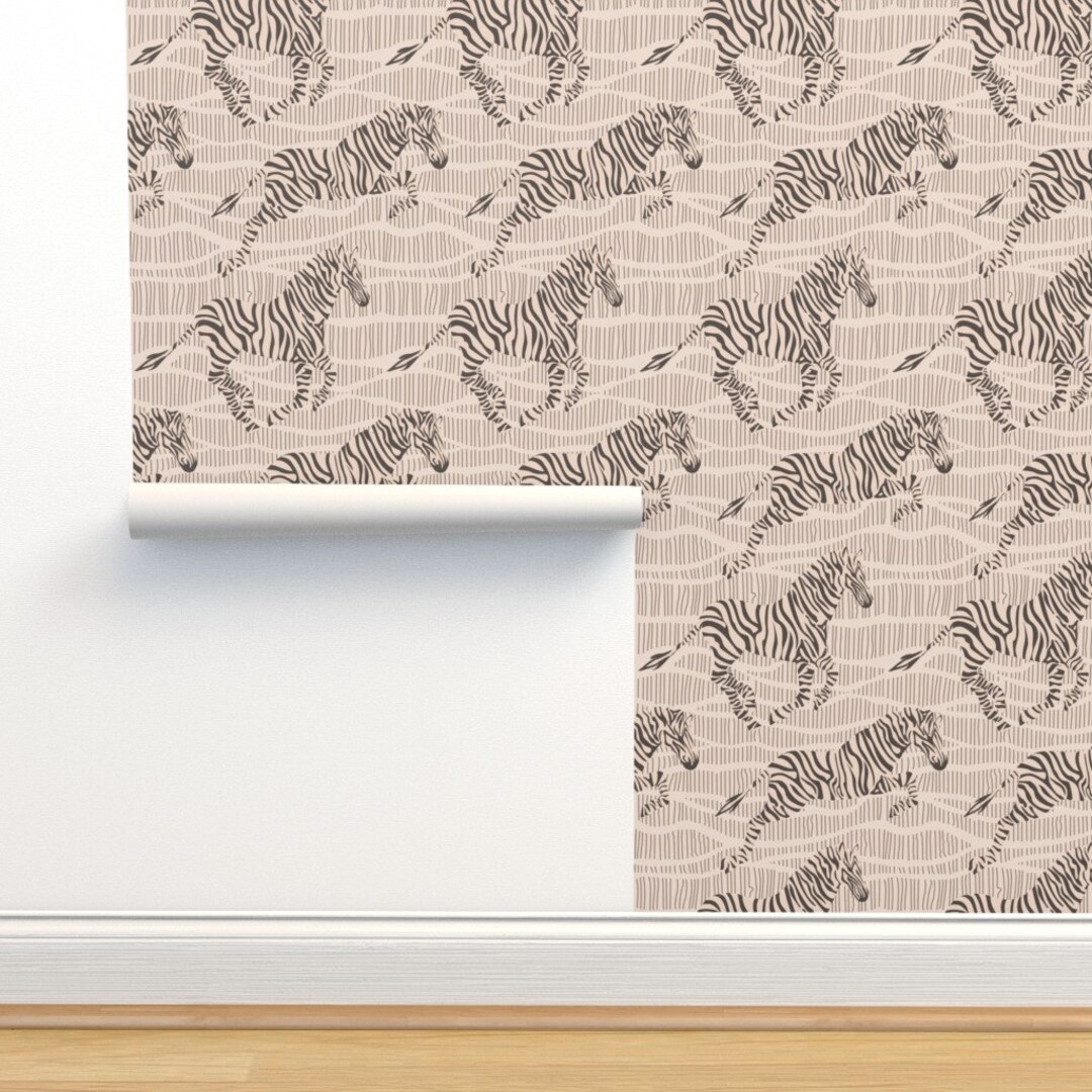 Tan Zebras Non-pasted Wallpaper - Neutral Zebra by Jillianmunday ...
