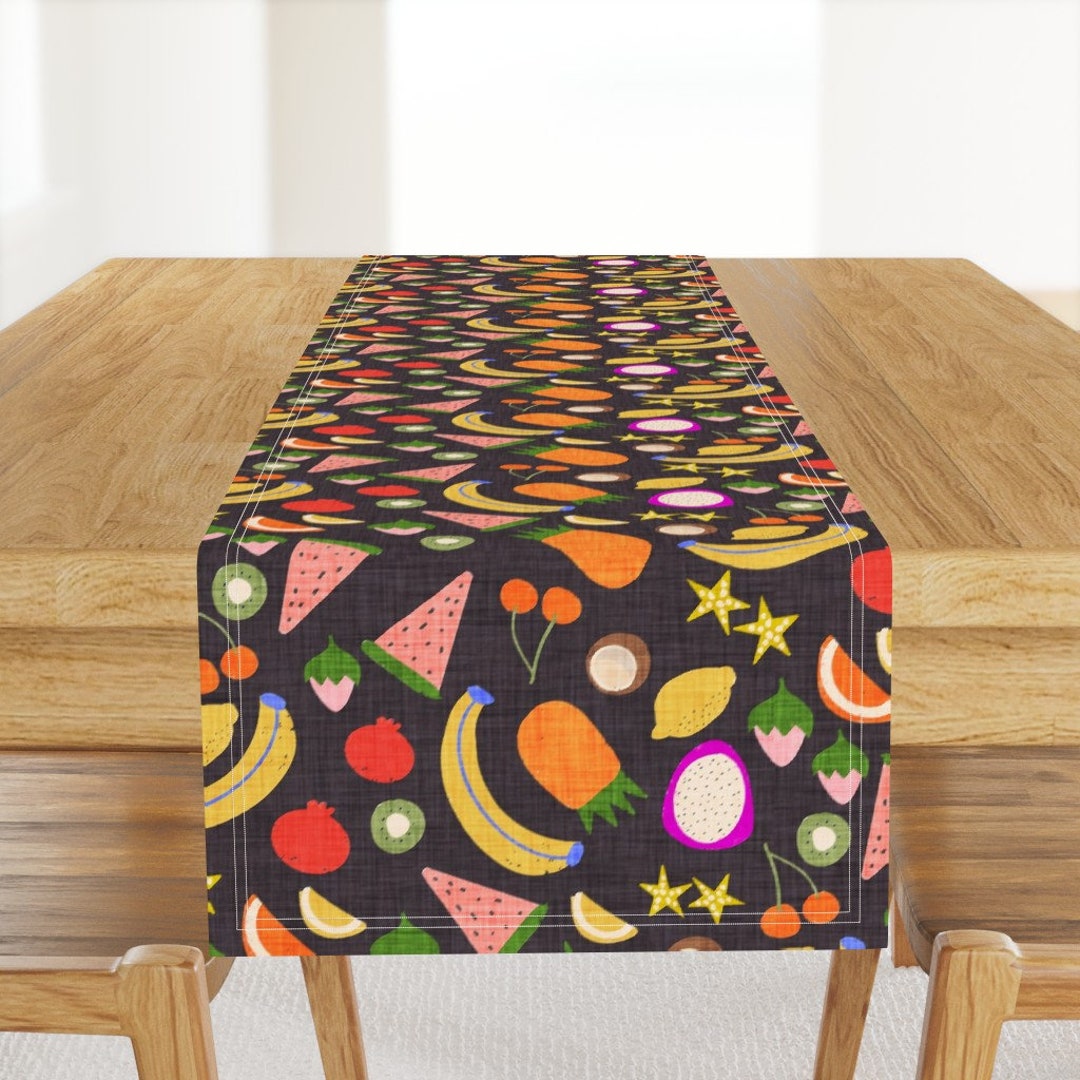 Tropical Fruit Table Runner - Tropical Picnic by Bruxamagica ...