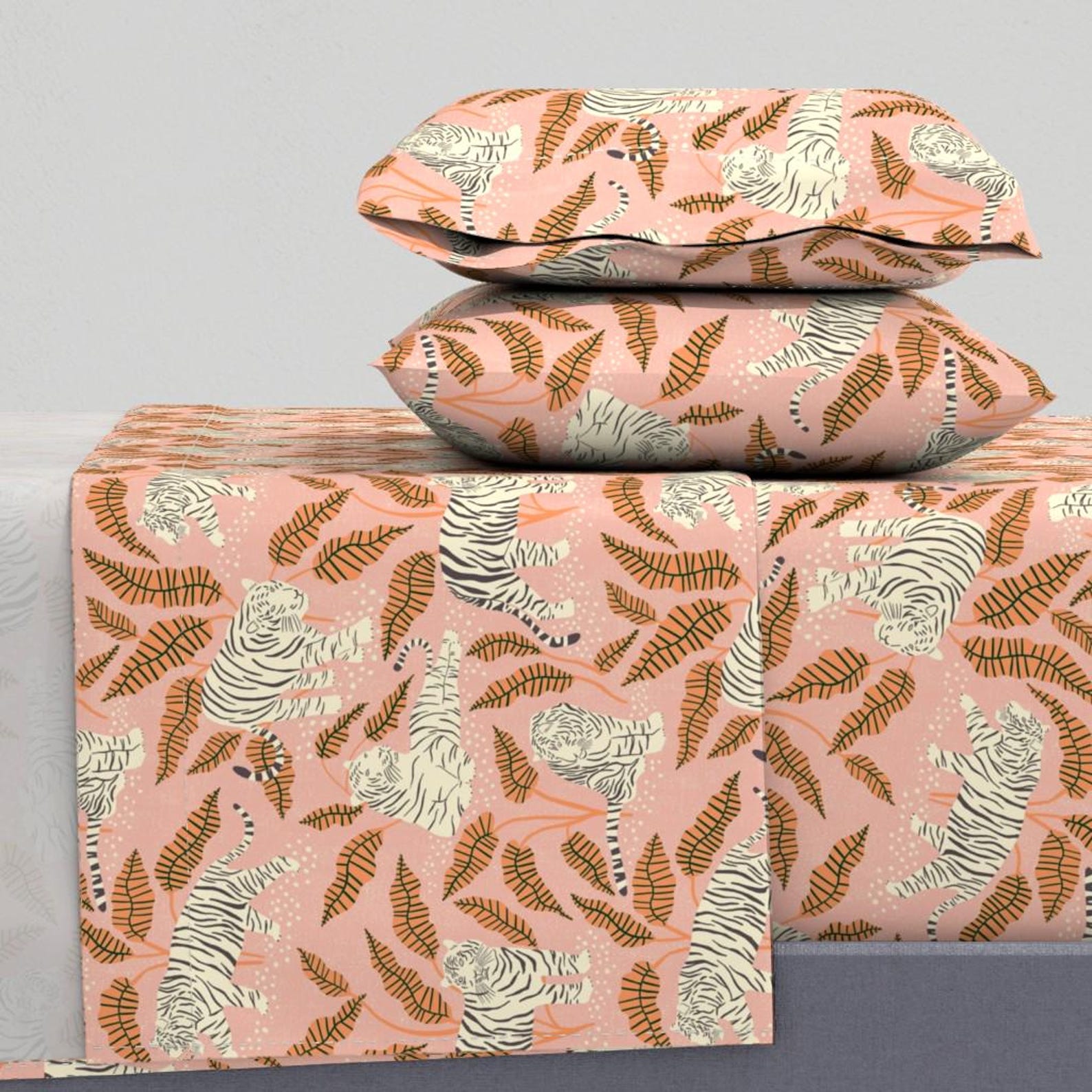Maximalist Sheets - Malaysian Tiger Pink by Scarlet_soleil - Tiger ...