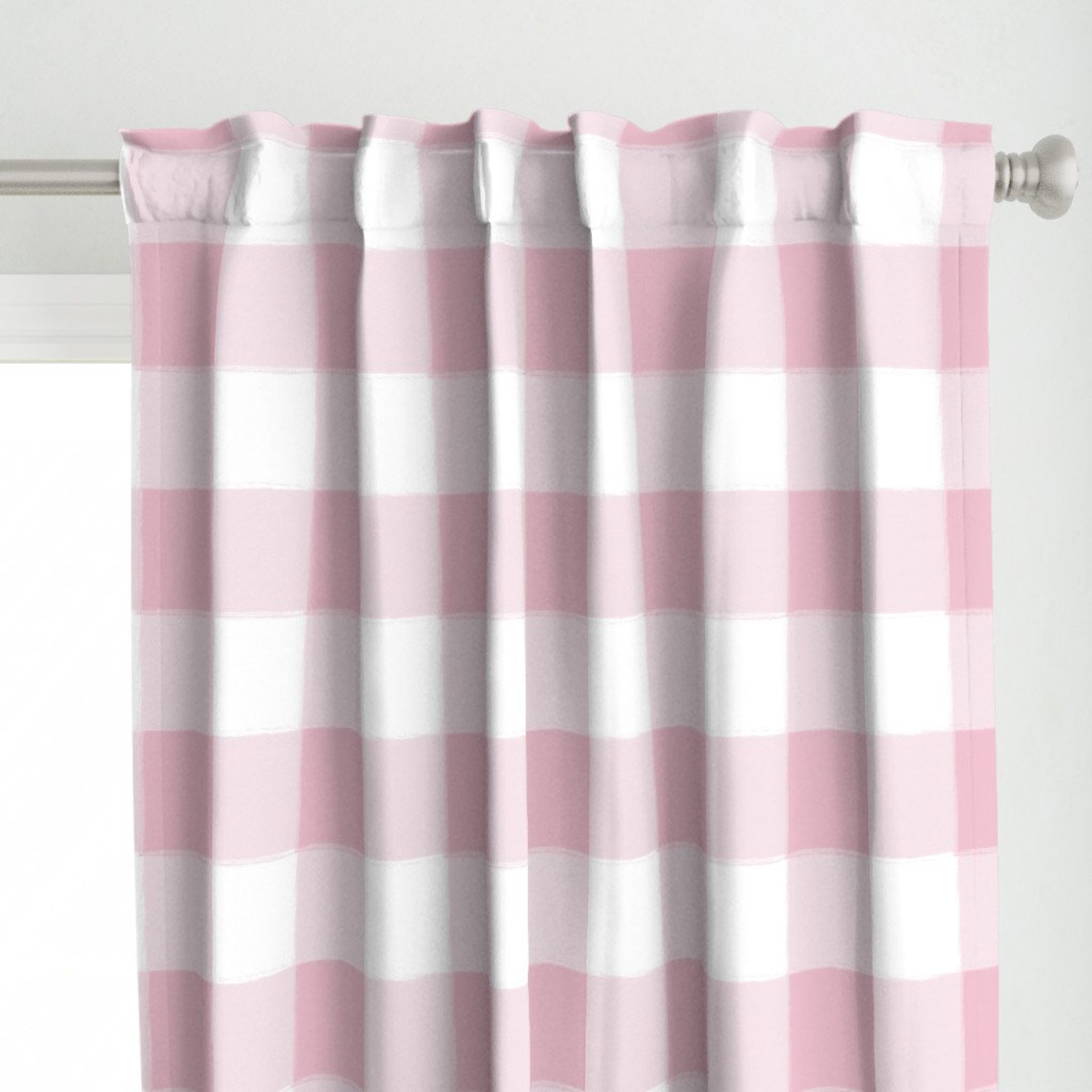 Buffalo Check Curtain Panel Large Azalea Buffalo Check by - Etsy