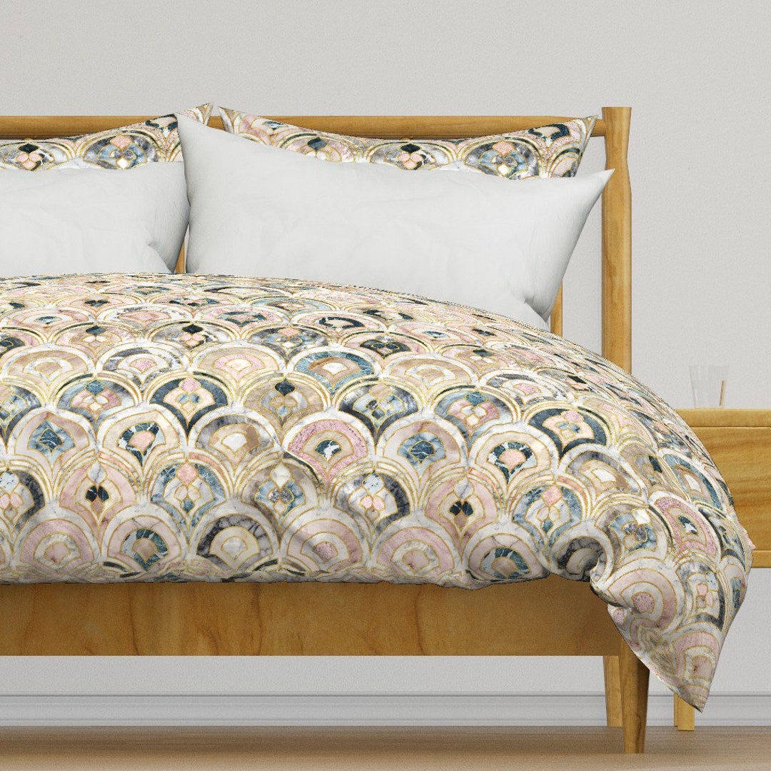 Art Deco Bedding Marble Art Deco Soft Pastels by Micklyn Marble Look ...