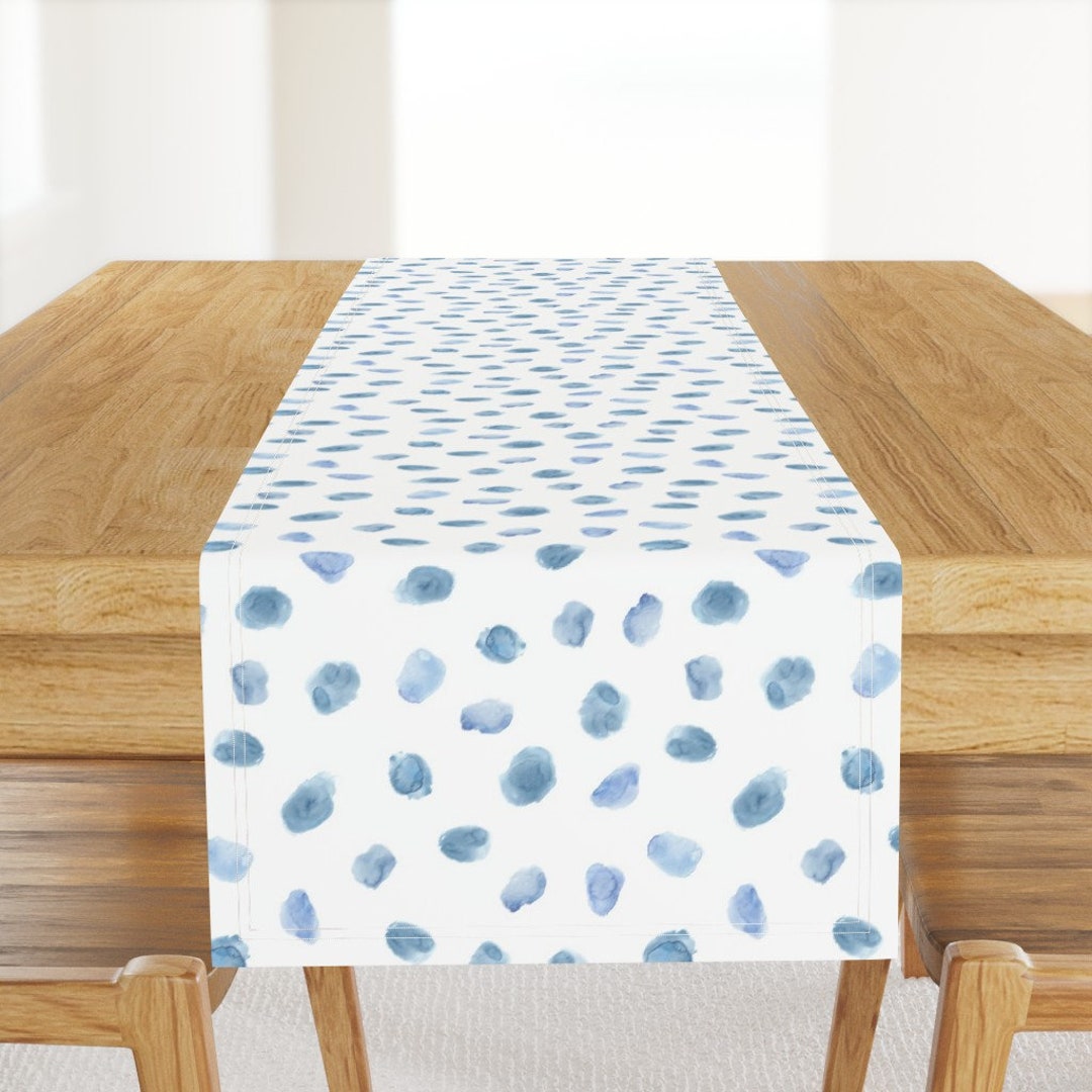 Blue Table Runner - Baby Blue Watercolor Stains by Katerinaizotova ...
