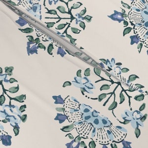 Periwinkle Bedding Handblock Medallion by Whitneyenglish Cornflower ...