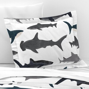 Sharks Bedding - Sharks - Extra Large by Andrea_lauren - Nautical Boys ...