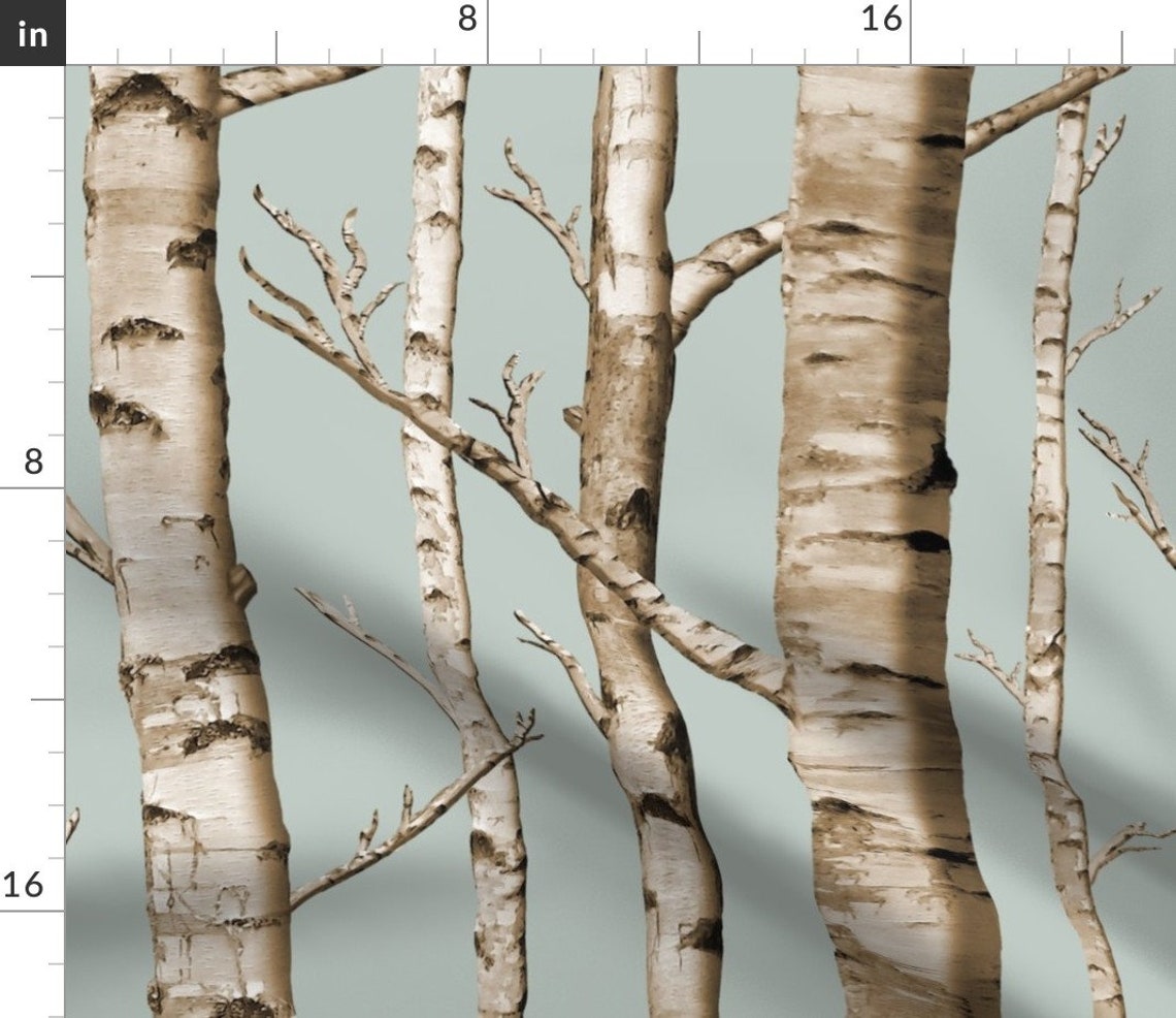 Rustic Trees Curtain Panel - Birch Grove Birch Forest Trees Custom ...