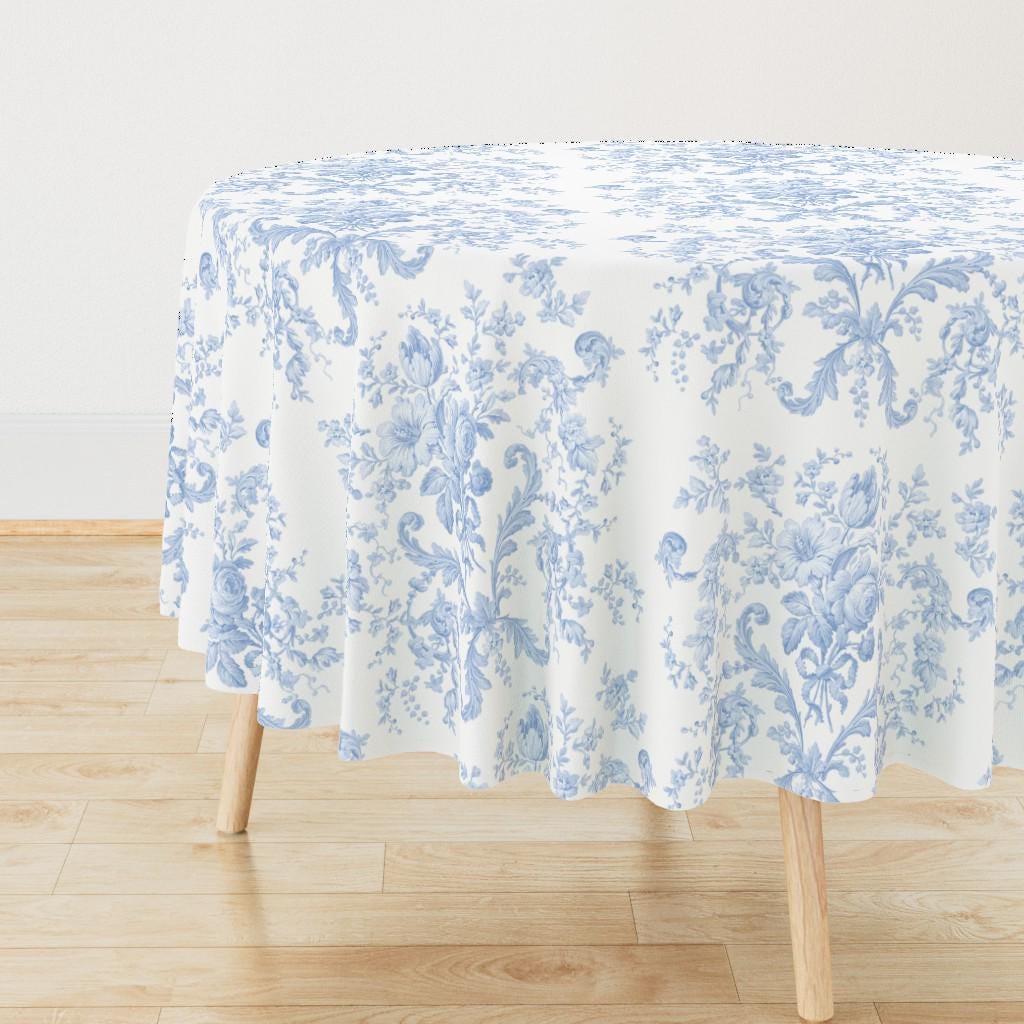 Grandmillennial Tablecloth - Faded Rococo White by Lilyoake ...