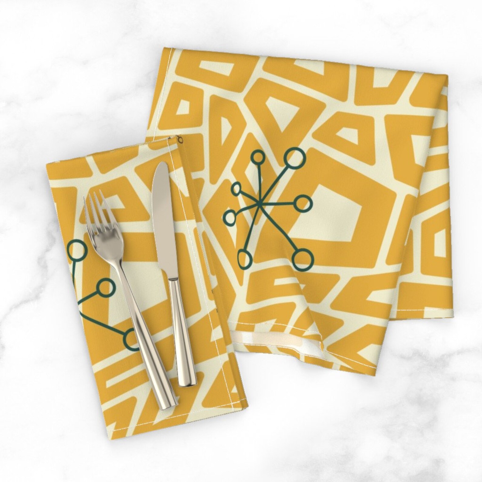 Mid Century Modern Dinner Napkins set of 2 Beatnik 2 - Etsy