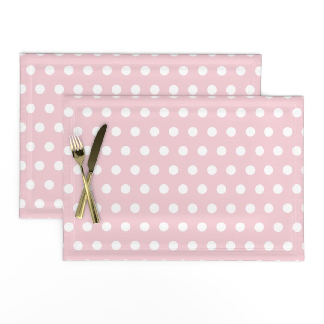 Pink Placemats set of 2 Pink Polka Dots by Unasomerville Bright Polka ...