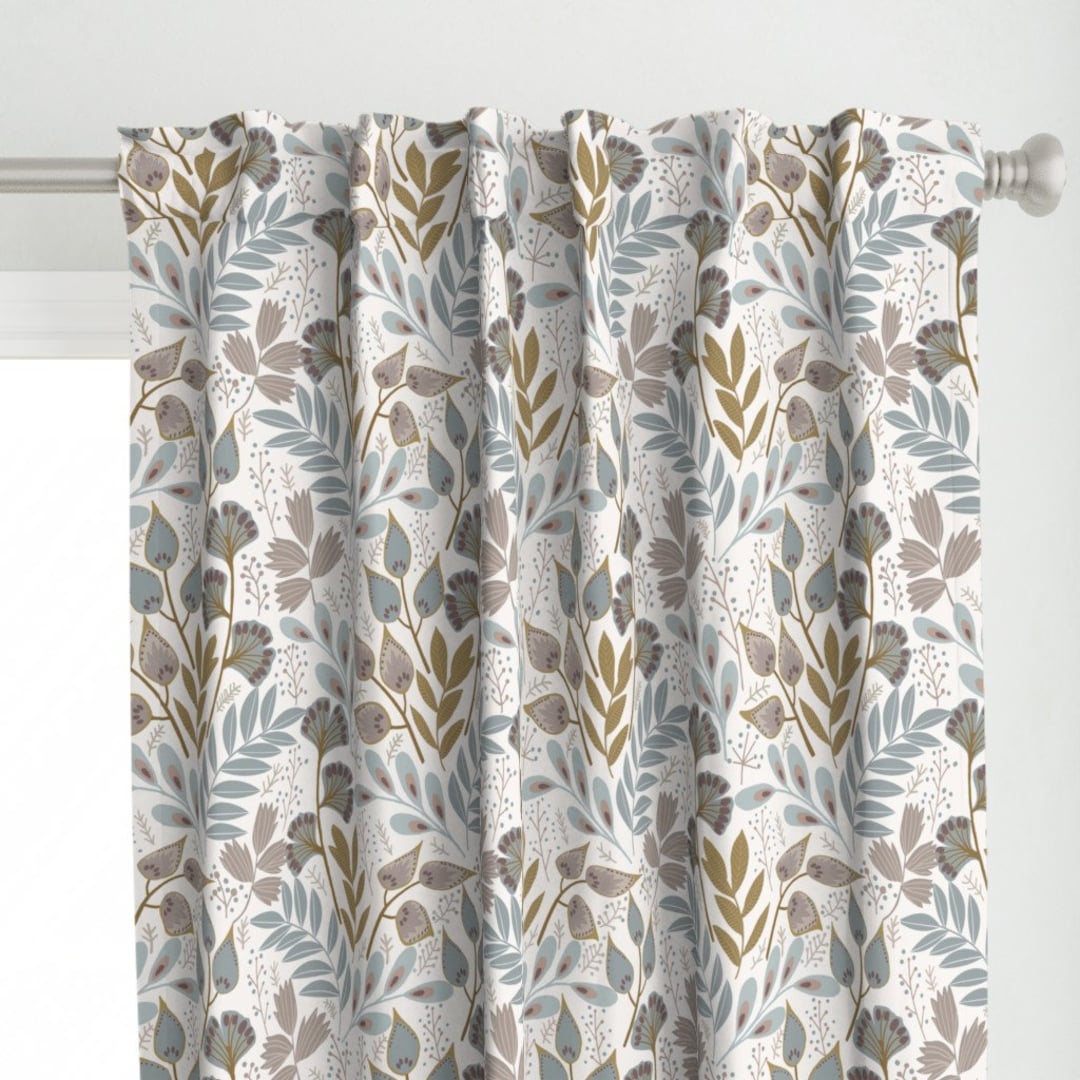 Simple Botanical Curtain Panel - Botanical by Pylabest - Contemporary ...
