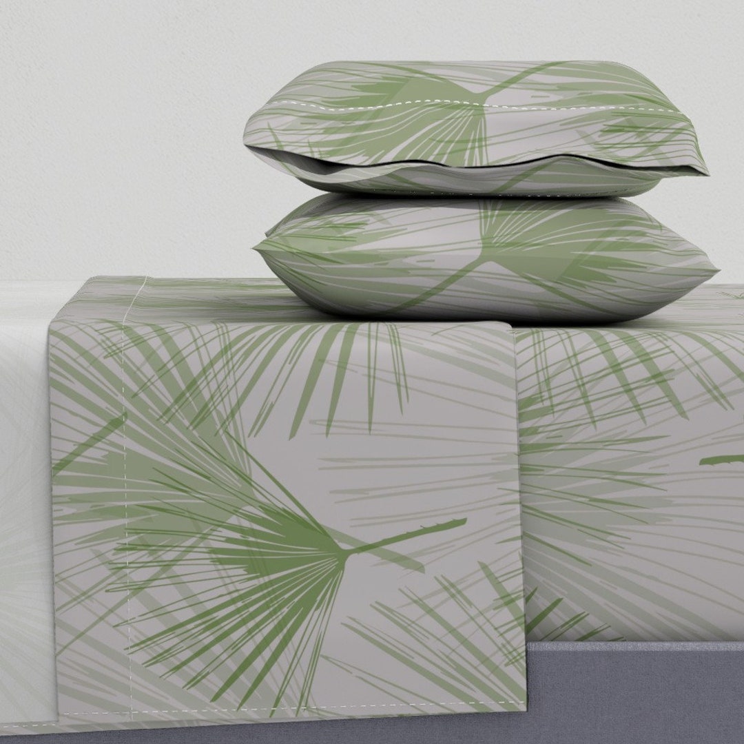 Foliage Sheets Palm Leaves Pale Slate Grey by Julesjac964 Tropical ...