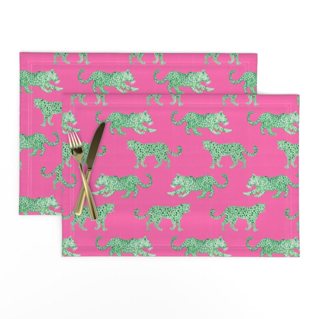 Leopard Print Placemats Set of 2 - Maximalist Whimsical Jungle Animal ...