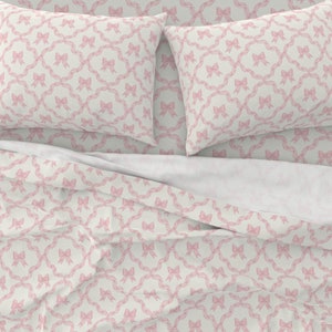 Pink Bow Sheets Ribbon Diamond by Nessnordberg Ribbon Trellis Pastel ...