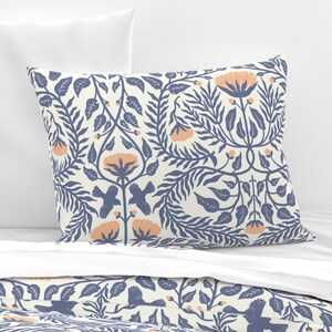 Bluebird Damask Bedding - Bluebirds by Sofigraceillustration - Dusty ...