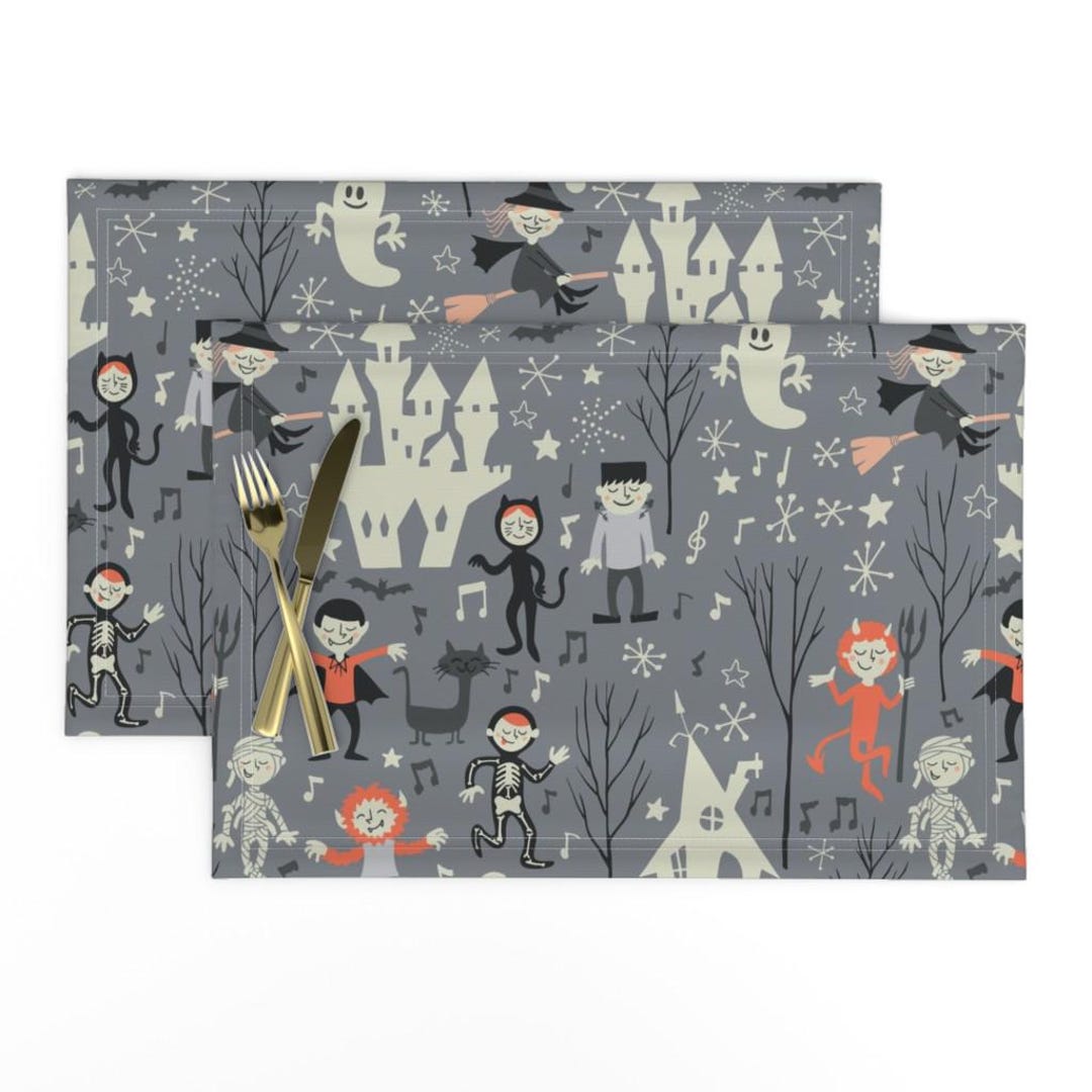 Haunted House Placemats (set of 2) - Vintage Monster Halloween by ...