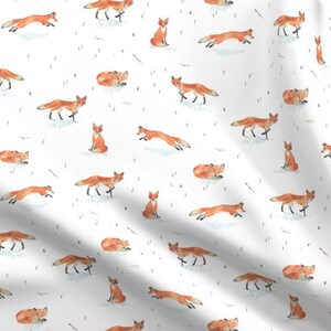 Watercolor Fox Sheets Winter Fox large by Shelbyallison Woodland ...