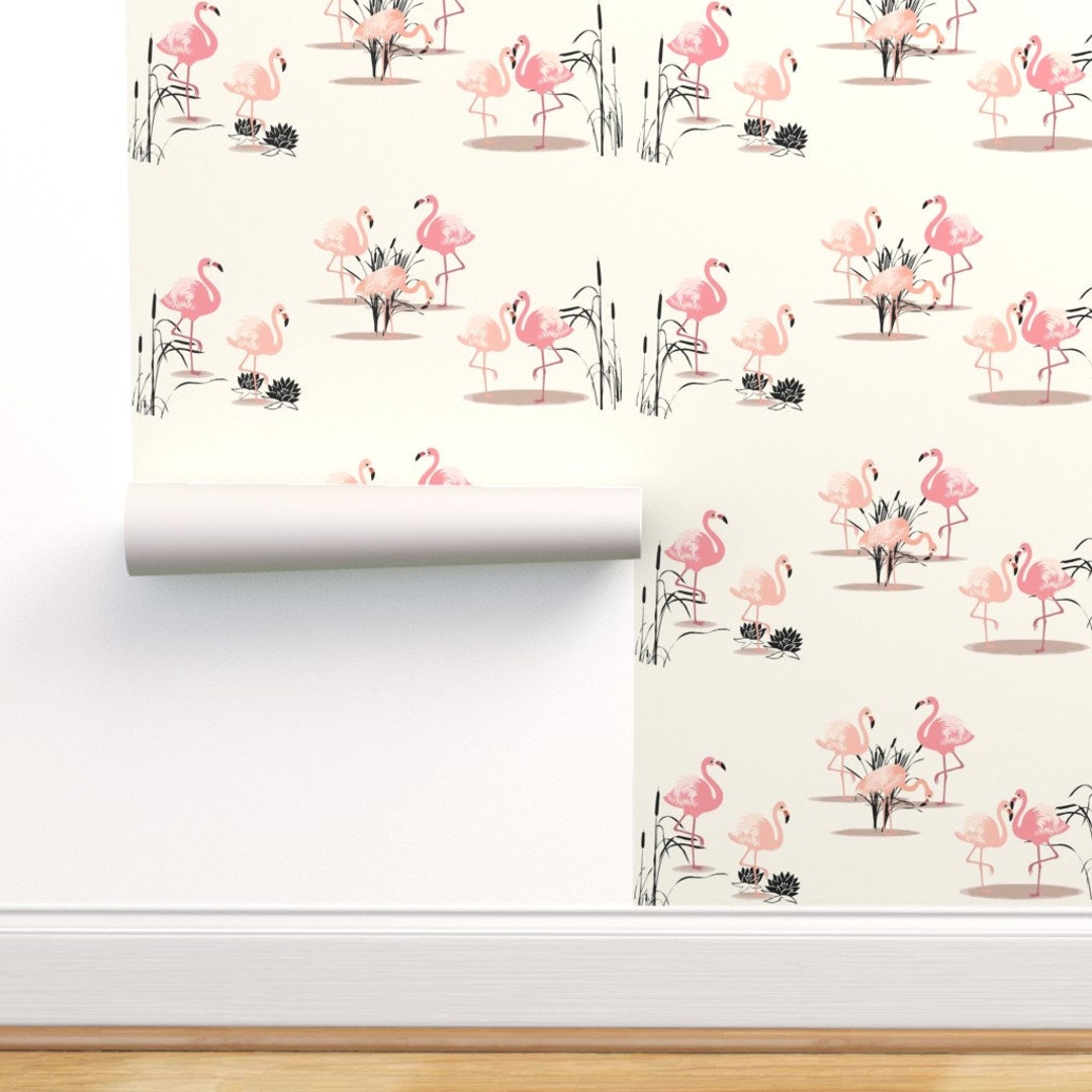 Flamingos Commercial Grade Wallpaper Vintage Flamingo Glam by ...
