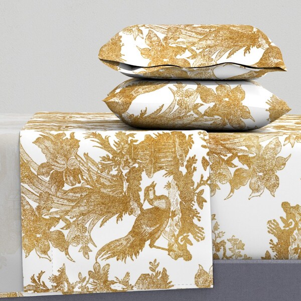 Gold Toile Bedding - Etsy