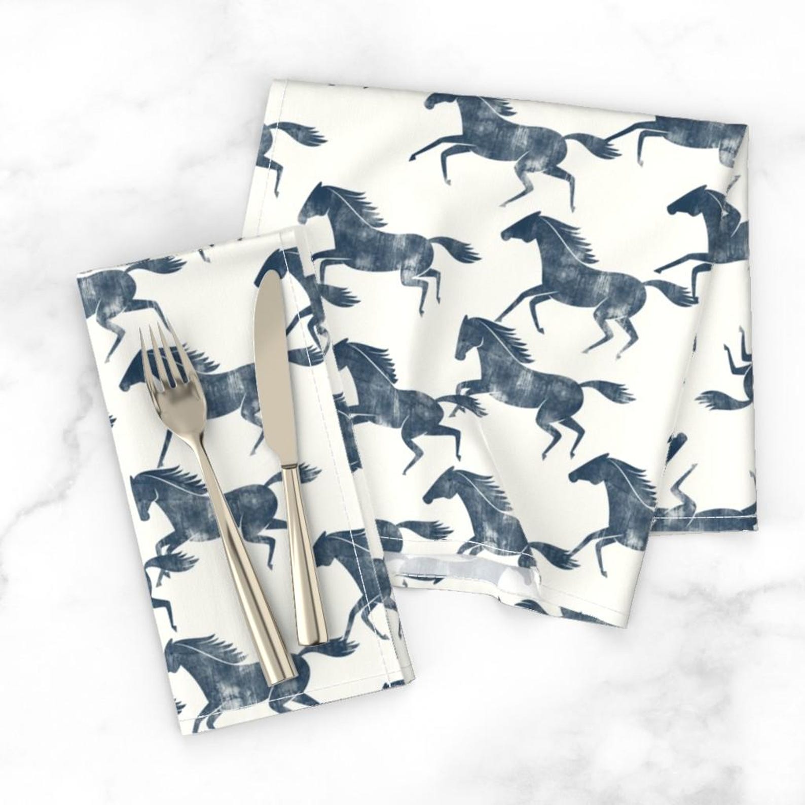 Vintage Equestrian Dinner Napkins Set of 2 - Southwestern Boho Minimal ...