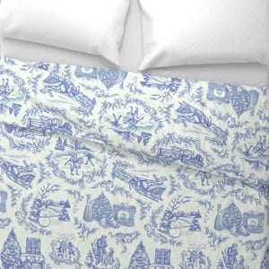Santa Claus Bedding - Christmas Toile in Blue by Aaron_gallen - Holiday ...